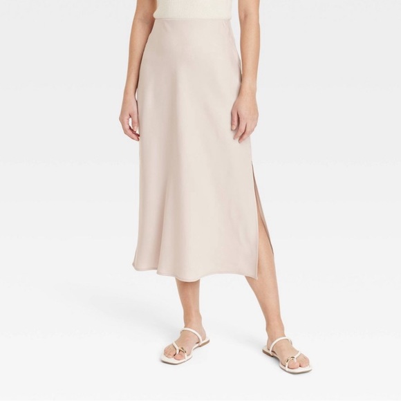 Target | Skirts | Midi Aline Slip Skirt In Champagne | Poshmark